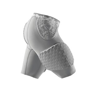 mcdavid hex dual-density shorts with contoured wrap-around thigh, gray, 3x-large