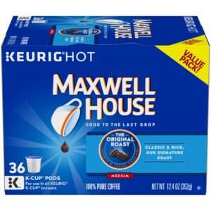 maxwell house original medium roast k-cup coffee pods (36 pods)