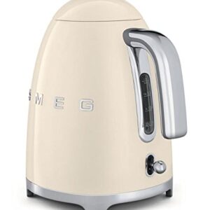 Smeg KLF01CRUS 50's Retro Style Aesthetic Electric Kettle, Cream