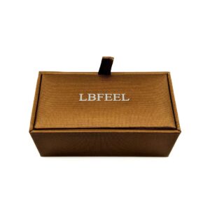 LBFEEL Really Spins Rhodium Plated Blue Globe Earth Cufflinks for Men with a Gift Box