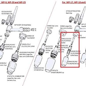 WeldingCity 5-pk Ceramic Cup 10N49 (#5, 5/16") for TIG Welding Torch 17, 18 and 26 Series from Lincoln Miller ESAB Weldcraft