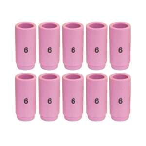 weldingcity 10-pk alumina ceramic cup 13n10 (#6, 3/8") for tig welding torch 9, 20 and 25 series from weldcraft lincoln miller esab ck