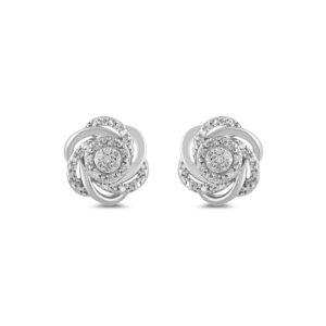 amazon essentials sterling silver diamond 7 stones cluster flower stud earrings (previously amazon collection)