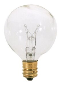 satco s3844 120v pear candelabra base 10-watt g12.5 light bulb, clear 5 pk bundle