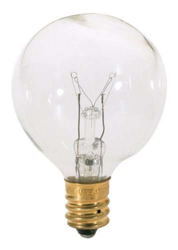 Satco S3844 120v Pear Candelabra Base 10-watt G12.5 Light Bulb, Clear 5 Pk Bundle