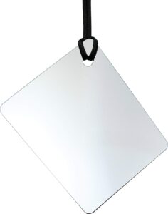 mirror on a rope reflectx travel shower mirror - light and durable - made in the u.s.a. - shatterproof - easily eliminate fog and shadows for a clear fog free reflection. (unclad)