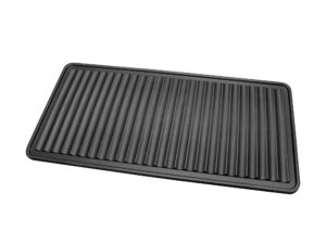 weathertech boottray for entryway - durable mat for boots, shoes, traps water and dirt (16"x36") - black