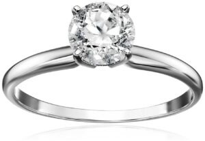 14k round solitaire white gold engagement ring (1cttw, h-i color, i3 clarity), size 6