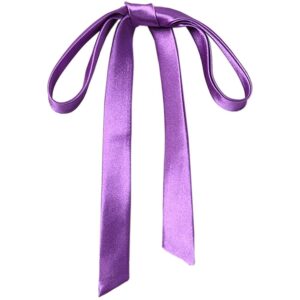 syaya japanese ladies party long pre adjustable bow tie womens girl necktie bowtie female ribbon women ties bt14 (purple)