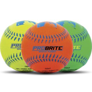 franklin sports - pro brite - neon rubber teeball - mlb - youth tball - baseball + softball - indoor & outdoor use