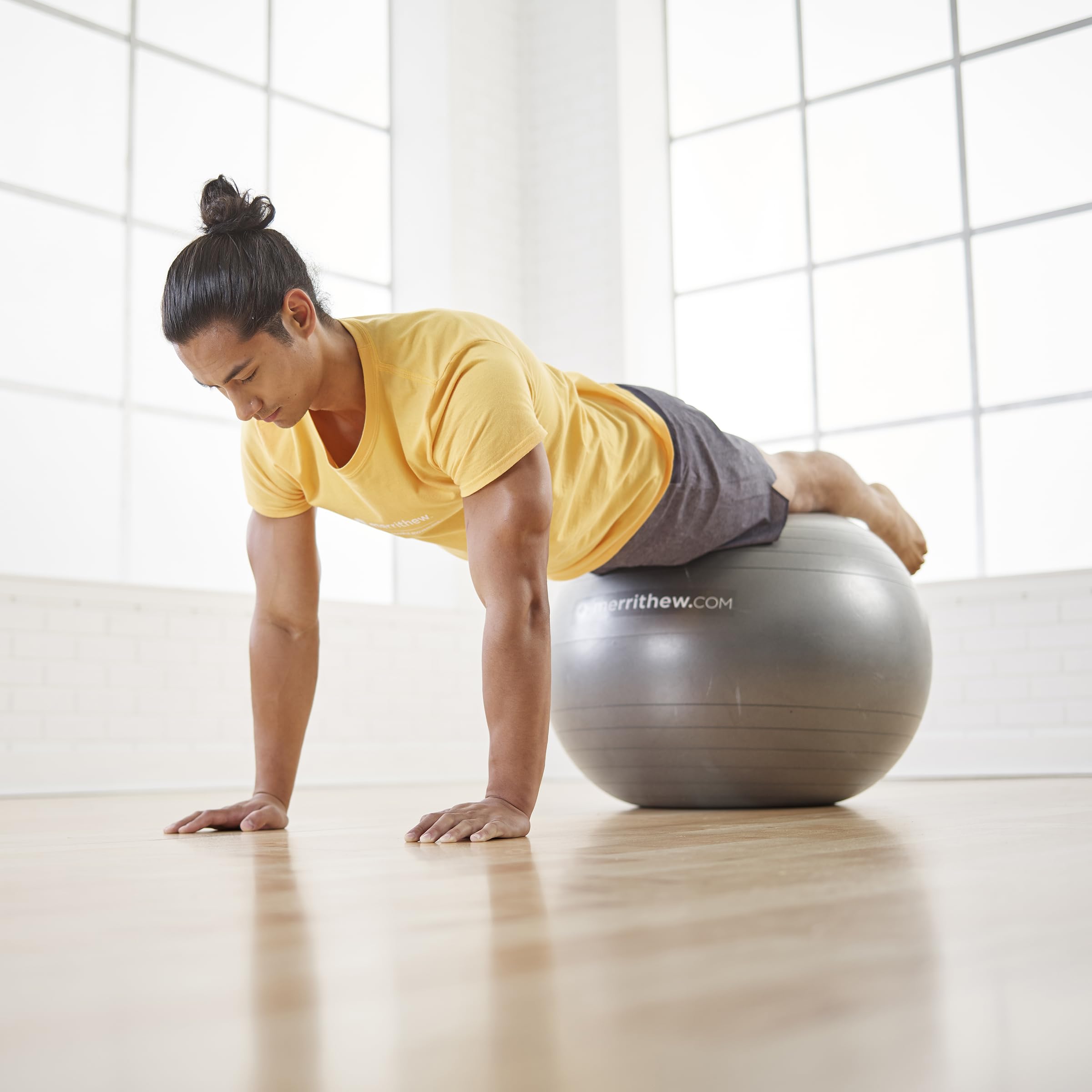 STOTT PILATES Stability Ball with Pump Stability, Silver, 26"/65cm