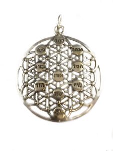 flower of life/tree of life kabbalah power energy pendant 925 sterling silver