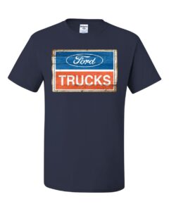 ford trucks old sign t-shirt licensed ford built tough tee shirt navy blue x-large