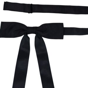 SYAYA Adjustable Long Silk Bow Tie, Pre Tied Necktie For ladies T-shirt Decoration/Christmas/Cosplay/Party/ B11(black)