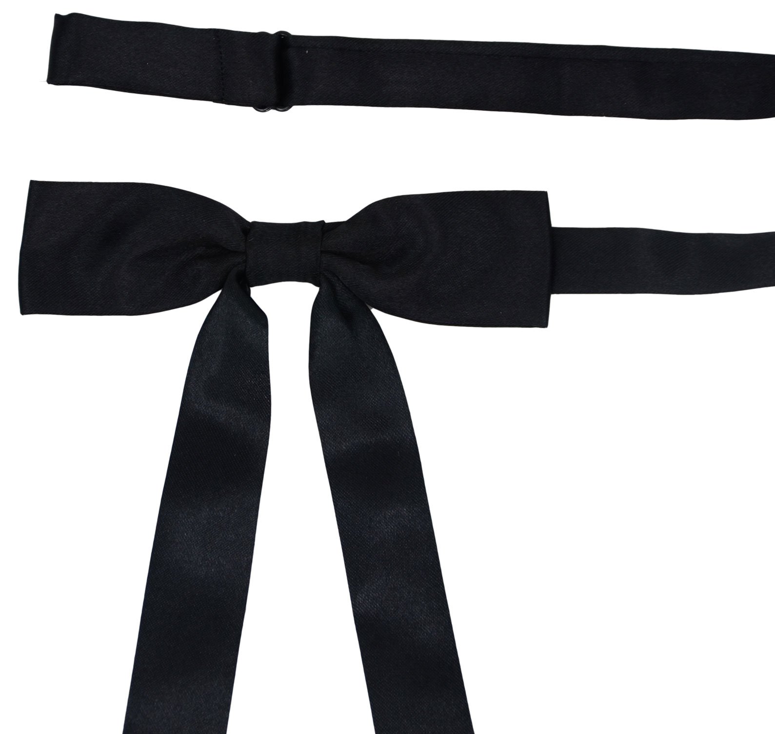 SYAYA Adjustable Long Silk Bow Tie, Pre Tied Necktie For ladies T-shirt Decoration/Christmas/Cosplay/Party/ B11(black)