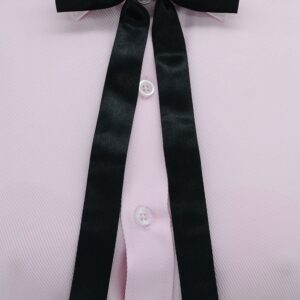 SYAYA Adjustable Long Silk Bow Tie, Pre Tied Necktie For ladies T-shirt Decoration/Christmas/Cosplay/Party/ B11(black)