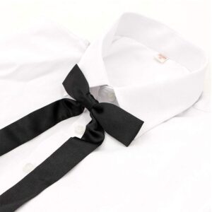 SYAYA Adjustable Long Silk Bow Tie, Pre Tied Necktie For ladies T-shirt Decoration/Christmas/Cosplay/Party/ B11(black)