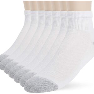 Hanes mens Freshiq X-temp Comfort Cool Ankle Socks, 6-pack casual socks, White/Grey, 6 12 US