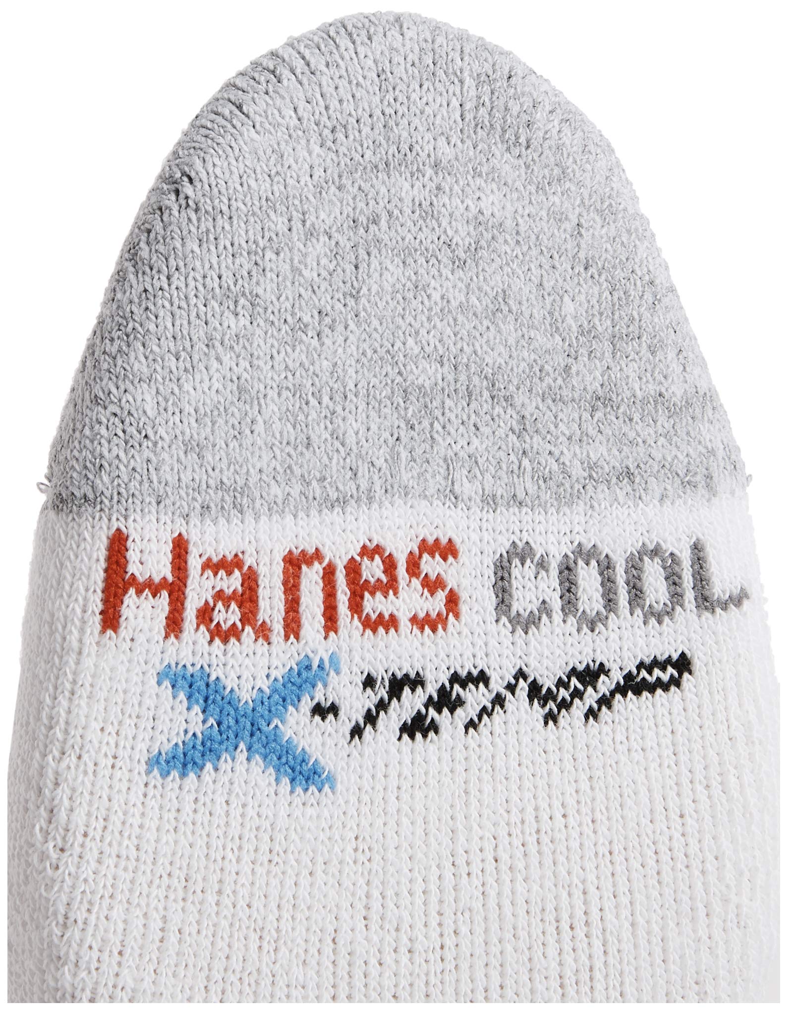 Hanes mens Freshiq X-temp Comfort Cool Ankle Socks, 6-pack casual socks, White/Grey, 6 12 US