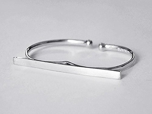 SOVATS Double Finger Band Ring for Women 925 Sterling Silver Rhodium Plated - Simple, Stylish &Trendy Nickel Free Ring Adjustable Size