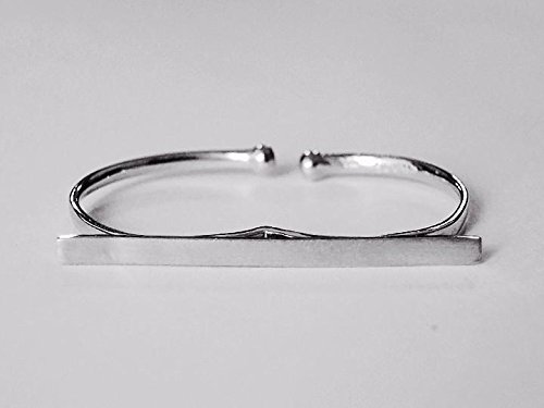 SOVATS Double Finger Band Ring for Women 925 Sterling Silver Rhodium Plated - Simple, Stylish &Trendy Nickel Free Ring Adjustable Size