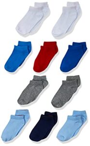 hanes boys toddler low cut 10-pack casual sock, assorted, 4-5t us