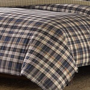 Eddie Bauer - Queen Duvet Cover Set, Reversible Bedding with Matching Shams, Plaid Home Decor for All Seasons (Port Gamble Blue, Queen)