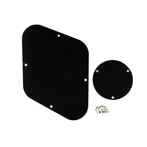 musiclily lp rear control plate switch plate cavity cover for usa les paul electric guitar, 3ply black