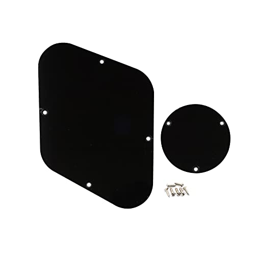 Musiclily LP Rear Control Plate Switch Plate Cavity Cover for USA Les Paul Electric Guitar, 3Ply Black