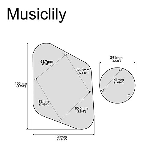 Musiclily LP Rear Control Plate Switch Plate Cavity Cover for USA Les Paul Electric Guitar, 3Ply Black