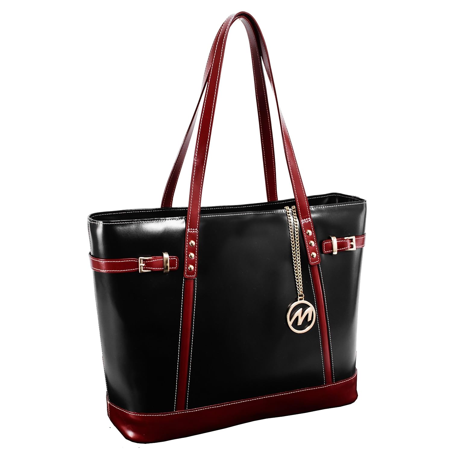 McKleinUSA McKlein M Series Serafina Black Leather Tote with Tablet Pocket (97565)