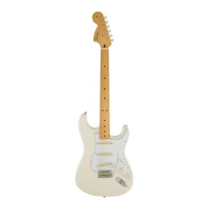 fender jimi hendrix stratocaster electric guitar, with 2-year warranty, olympic white, maple fingerboard