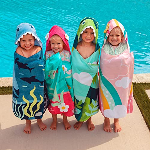 Stephen Joseph, Kids Hooded Bath Beach Towel, Girls and Boys Towel, Swim Pool Cover Up Super Absorbent Cute Characters, Rainbow