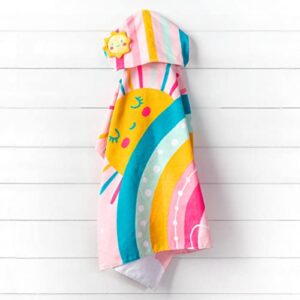 Stephen Joseph, Kids Hooded Bath Beach Towel, Girls and Boys Towel, Swim Pool Cover Up Super Absorbent Cute Characters, Rainbow