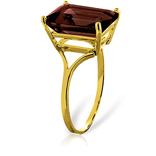 Galaxy Gold GG 14k Yellow Gold Ring with Natural Octagon-shaped Garnet - Size 5.5