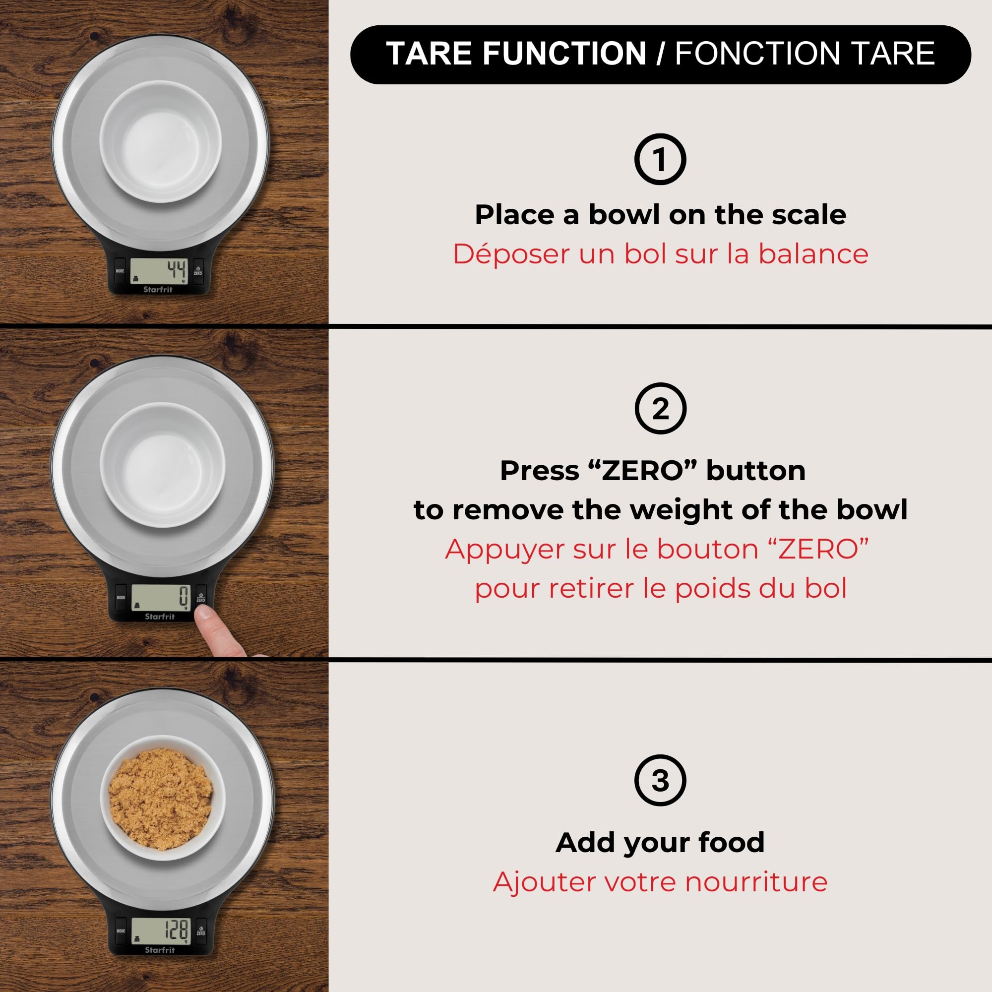 Starfrit 093765-006-0000 Electronic Kitchen Scale, Silver