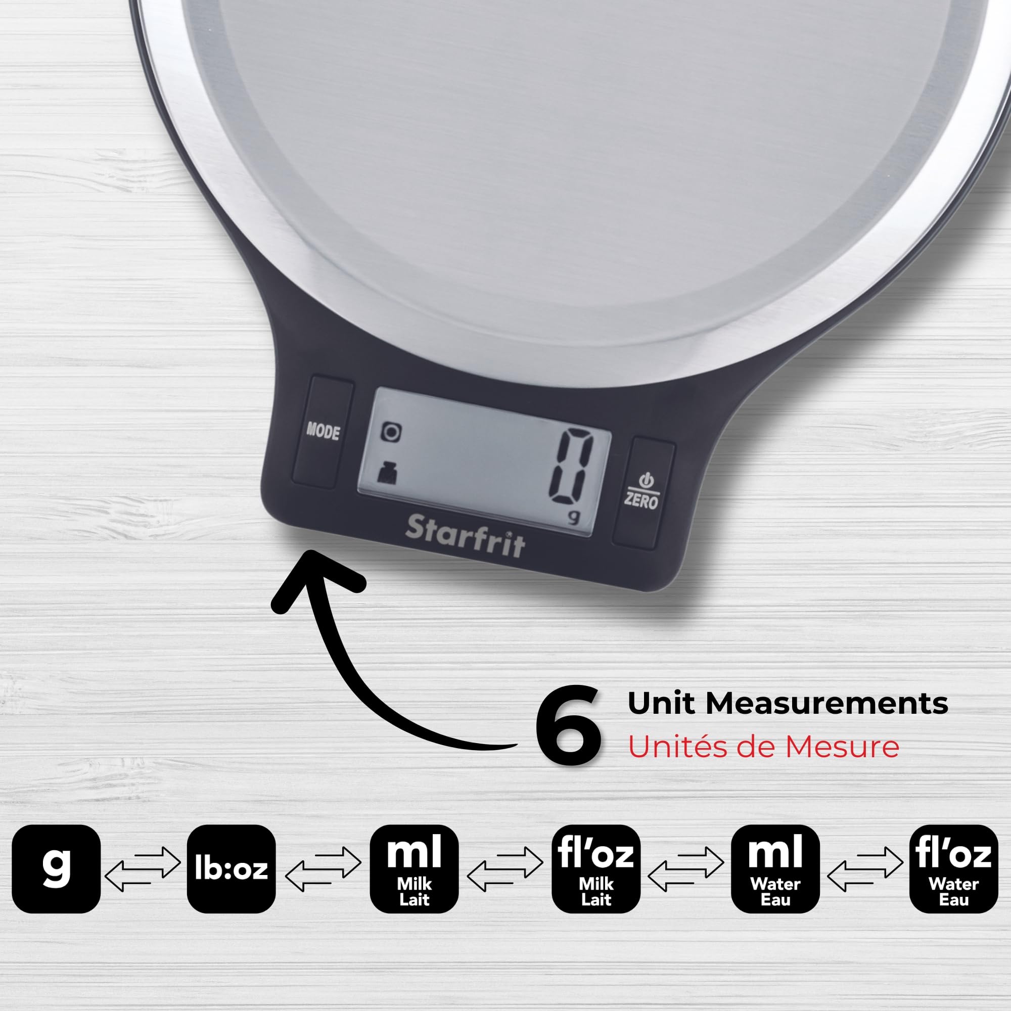 Starfrit 093765-006-0000 Electronic Kitchen Scale, Silver