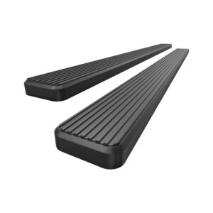 aps running boards (nerf bars side steps step bars) compatible with ford f150 2009-2014 regular cab (stainless steel black powder coated 5 inches)