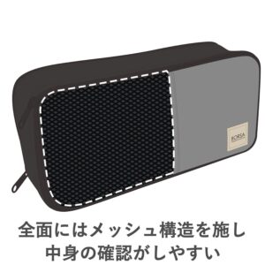 エレコム Elecom BMA-GP10BK Gadget Pouch, Storage Pouch, Bag-in-Bag, 3 Pockets, Stretchy Material, Lightweight, Black