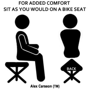 Folding Stool by Alex Carseon, Small, Lightweight, Portable seat. Foldable Tripod Camp Chair for Camping, Fishing, Travel, Parks, Photography, Outdoor Concerts, Soccer Games, Sports Events, Gardening