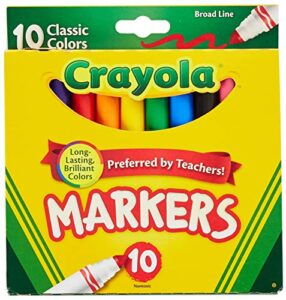 crayola 758114552570 broad line markers, classic colors 10 each (pack of 24), case of 24 no, count