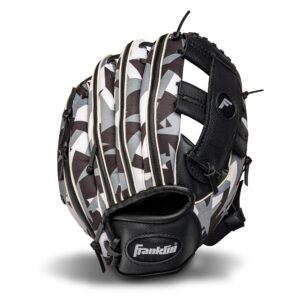 franklin sports kids baseball + tball glove - rtp youth baseball glove - boys + girls teeball, youth baseball glove - black/white - 9.5" right hand throw