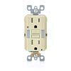 Leviton GFCI Outlet with Guidelight, 15 Amp, Self Test, Tamper-Resistant with LED Indicator Light, Replaces Plugged in Night Light, GFNL1-I, Ivory