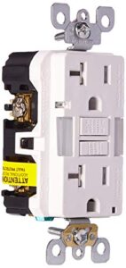 leviton gfci outlet with guidelight, 20 amp, self test, tamper-resistant with led indicator light, replaces plugged in night light, gfnl2-w, white