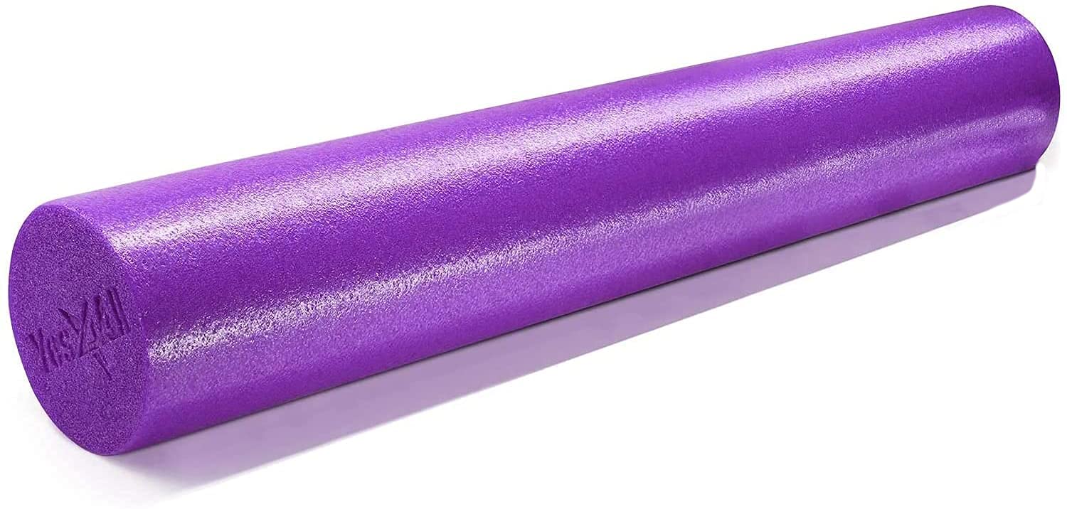 Yes4All Premium Soft-Density Round PE Foam Roller for Pilates, Yoga, Stretching, Balance & Core Exercises - 18 inch Purple