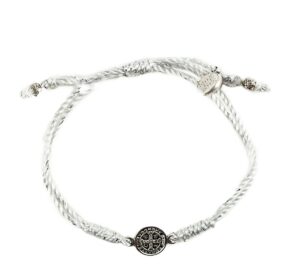 my saint my hero inspirational breathe bracelet adjustable (silver tone on metallic silver)