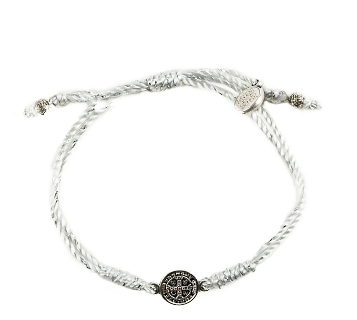 My Saint My Hero Inspirational Breathe Bracelet Adjustable (Silver Tone on Metallic Silver)