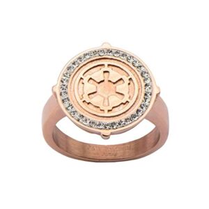 animewild star wars galactic empire women's rose gold stainless steel ring size 7