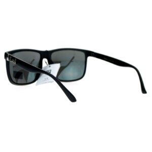 Locs Mirror Lens Gangster Oversized Rectangular horned Sunglasses Silver