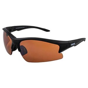 epoch eyewear brodie sport golf safety sunglasses for men or women black frame w/amber lens